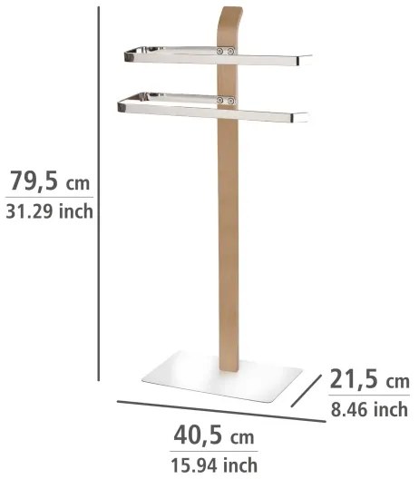 WENKO 20396100 - Stojan na ručníky SAMONA 40,5x79,5 cm lesk. chrom/hnědá
