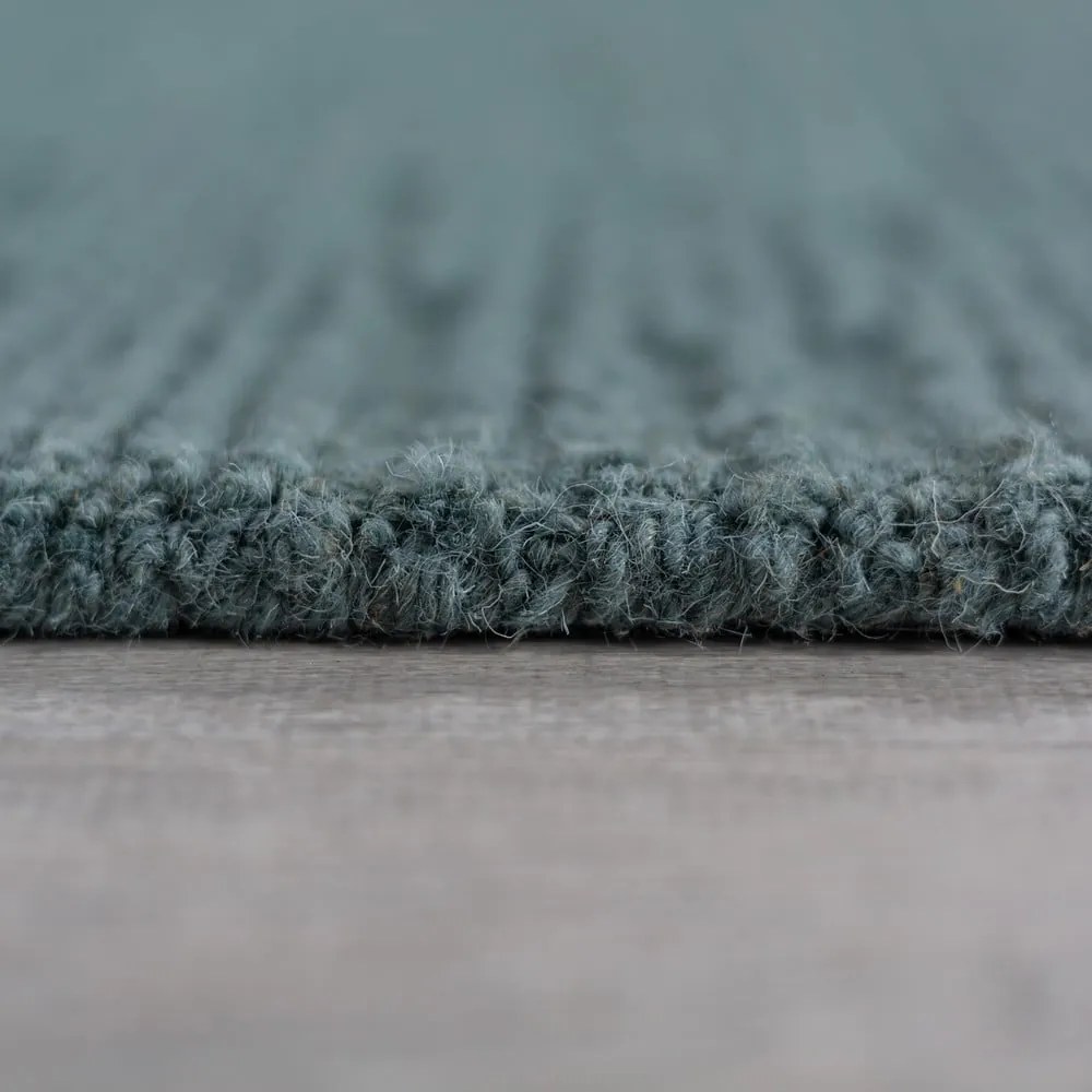 Šedomodrý ručně tkaný vlněný běhoun 80x230 cm Harris Boucle – Flair Rugs