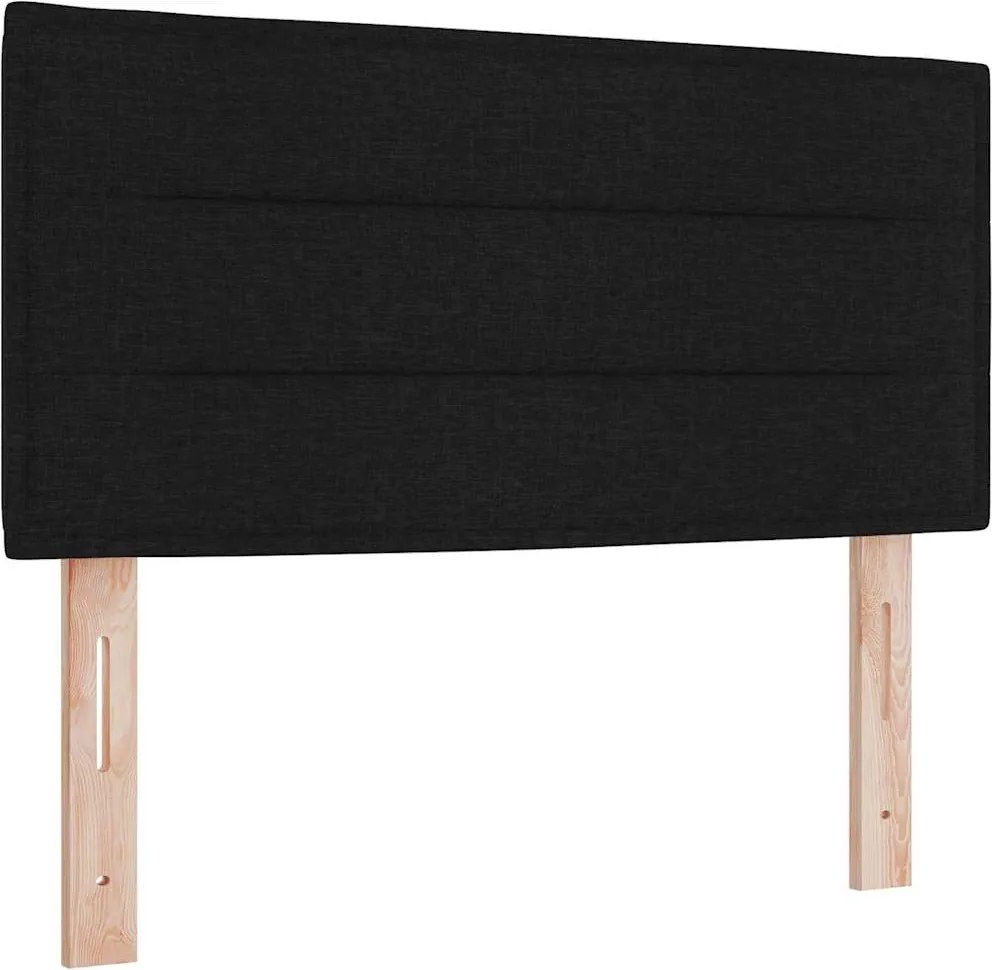Postel s boxspringem s matrací s čelo Černý 200 x 90 cm textil 3341211