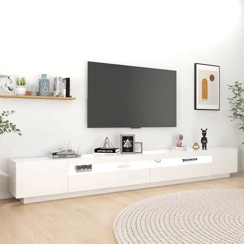 TV skříňka s LED osvětlením bílá 300 x 35 x 40 cm 3081924