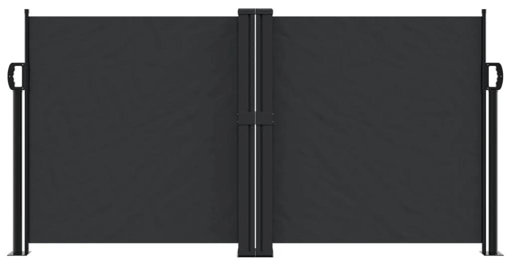 Zatahovací boční markýza černá 120 x 1 000 cm