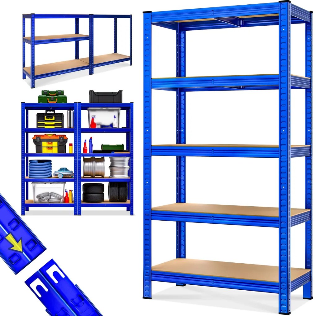 Regál s vysokou nosností HEAVY, max. 875kg, 90x40x180cm, modrá Monzana