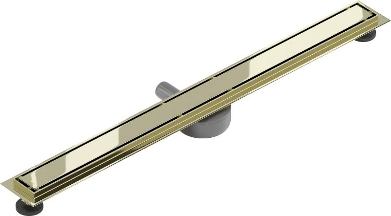 Mexen Flat 360°, nerezový sprchový žlab vzor M13 2v1 pro vložení dlažby 80 cm, zlatá lesklá, 1510080-40