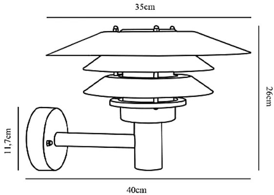 Nordlux 10600625 Veno, venkovní nástěnné svítidlo, 1x60W, kov, měděná, IP54, průměr 40cm