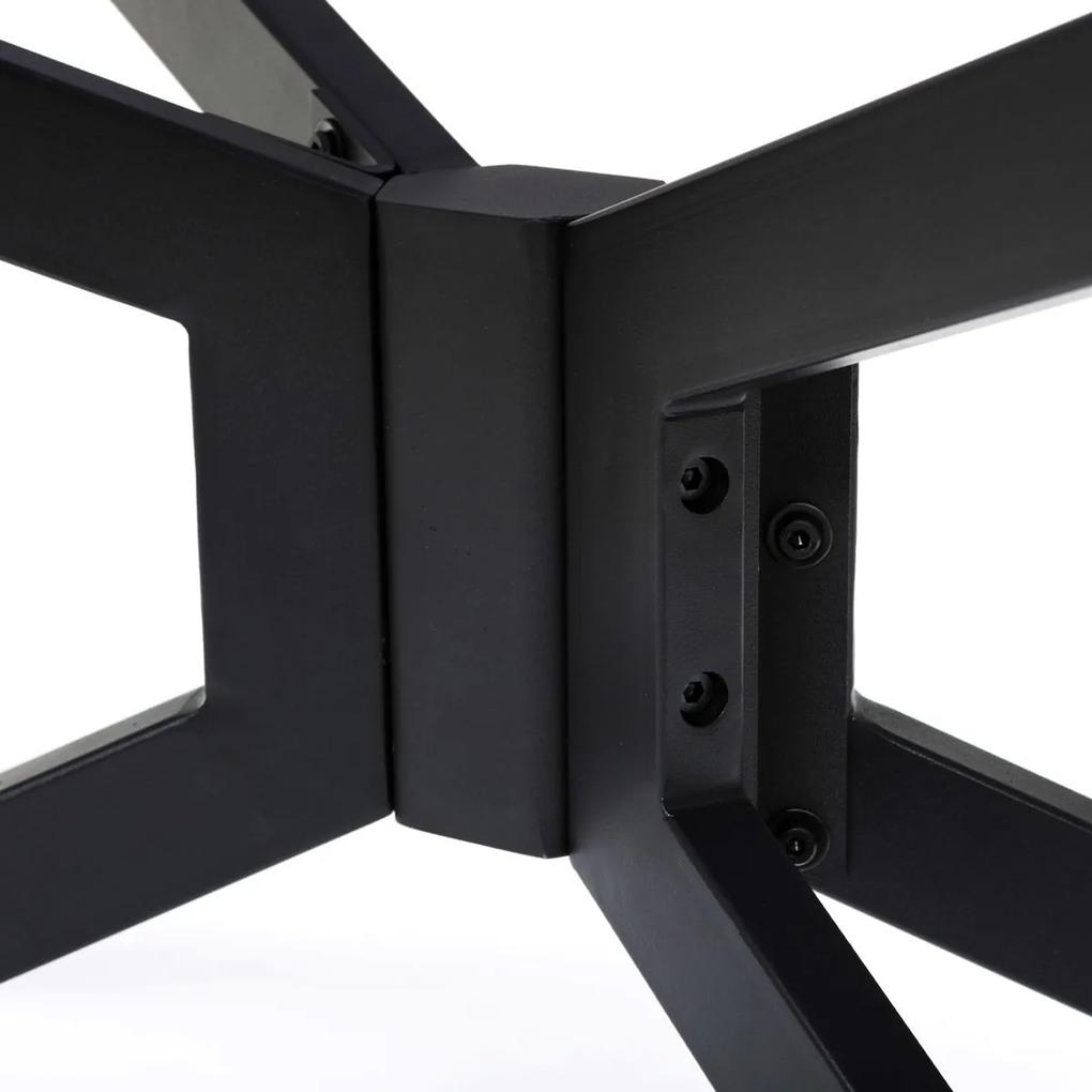 Autronic Jídelní stůl, 180x90x75 cm, MDF deska, 3D dekor divoký dub,  kovovová hvězdicová podnož, černý mat HT-885 OAK