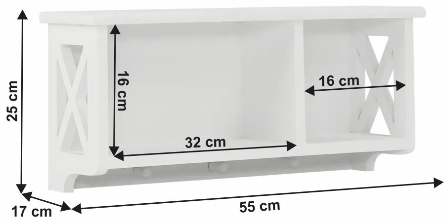 Kondela Závěsná police, bílá, RAFAELLO