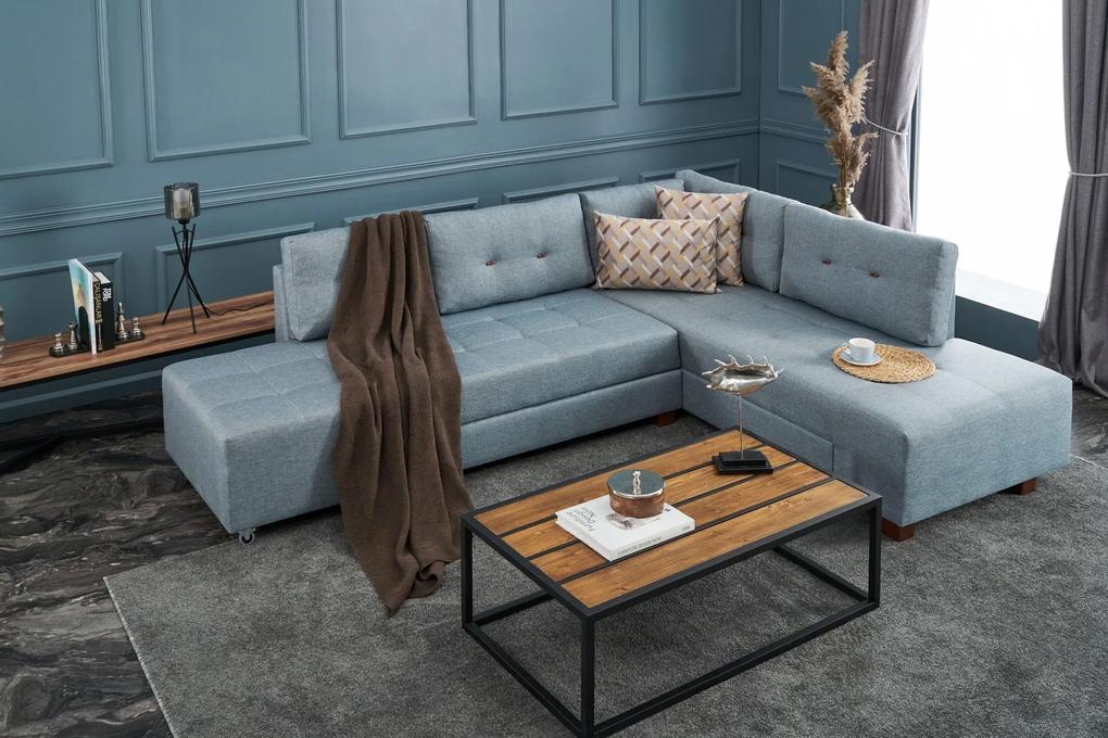 Atelier del Sofa Rohová sedací souprava Manama Corner Sofa Bed Right - Light Blue, Světlá Modrá