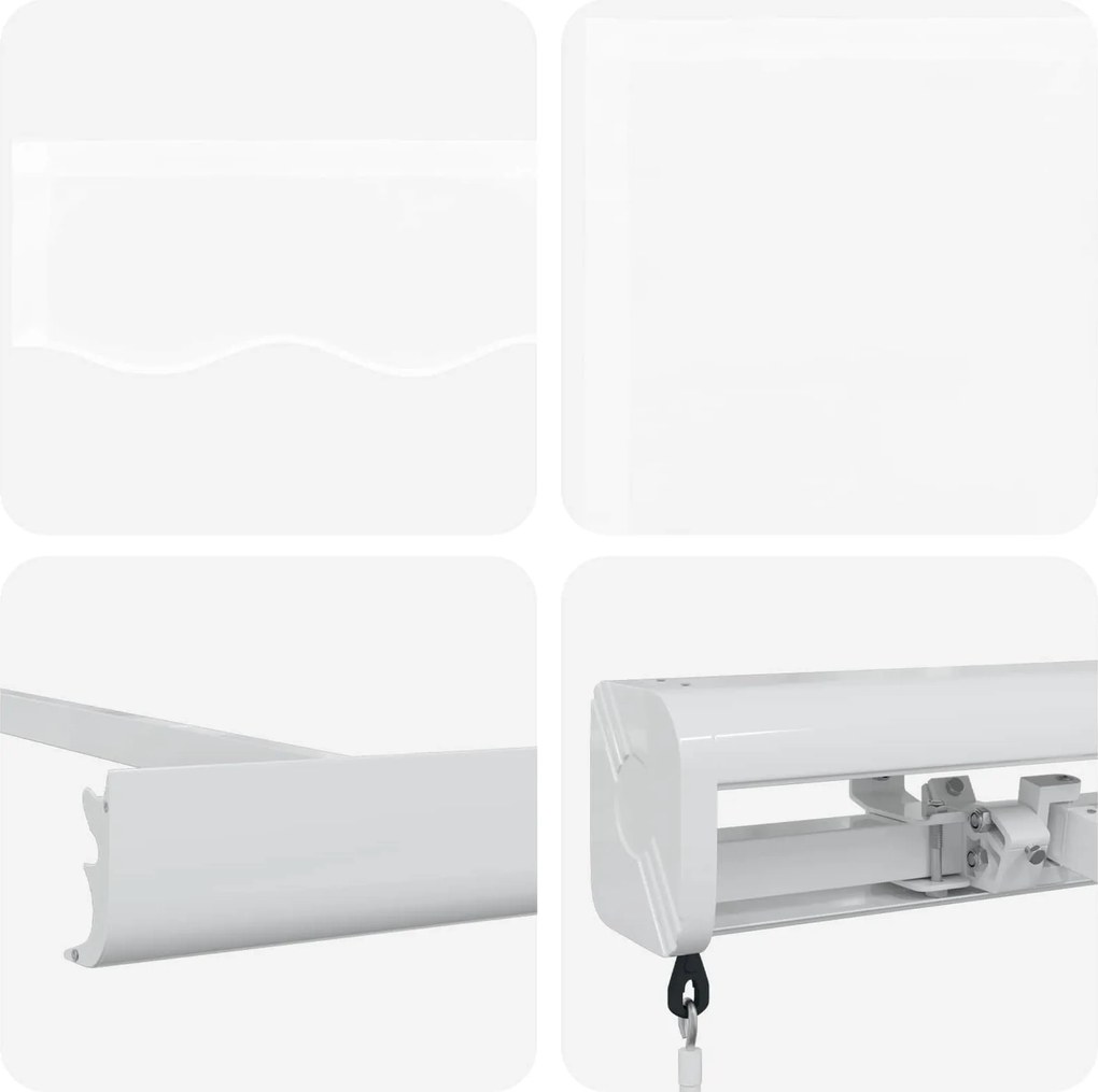 Stahovací markýza Bílá 350 x 250 cm Plátno a hliník 3330369