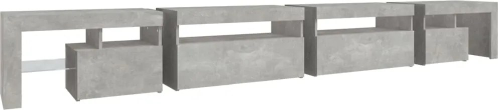 TV skříňka s LED osvětlením betonově šedá 290x36,5x40 cm 3152805