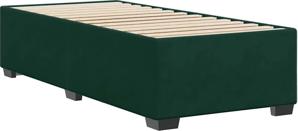 Rám postele bez matrace tmavě zelená 100 x 200 cm samet 3284616