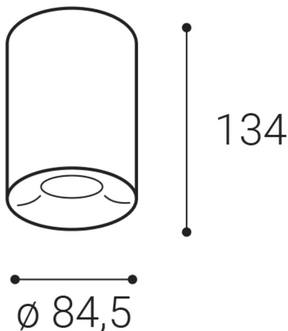 TUBUS , stropní LED svítidlo přisazení - bodovka Led2 Barva: Bílá Typ C, Chromatičnost: 2700K, Konfigurace: Triac