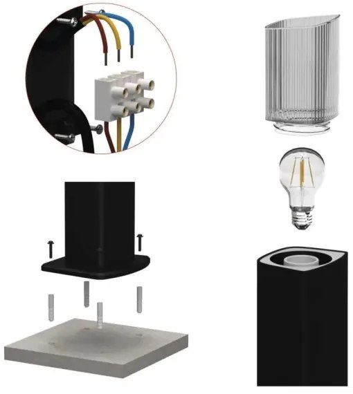 Venkovní lampa LANA 1xE27/25W/230V IP54 75 cm
