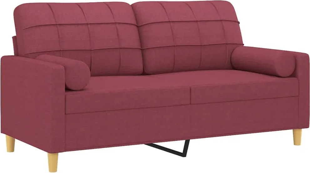 2místná pohovka s polštáři vínová 140 cm textil 3200788