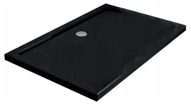 BPS-koupelny Obdélníkový sprchový kout HYD-OK13A 100x90 černý/transparent + vanička HYD-OSV-ST04A černá