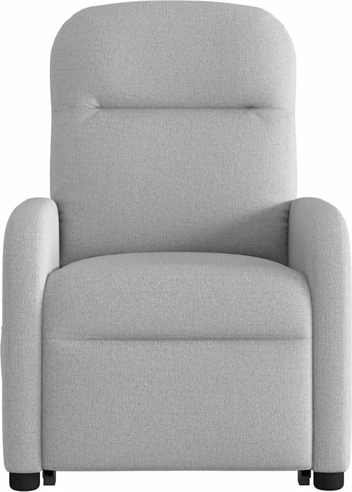 Zvedací masážní polohovací křeslo obláčkově šedé textil 3302991