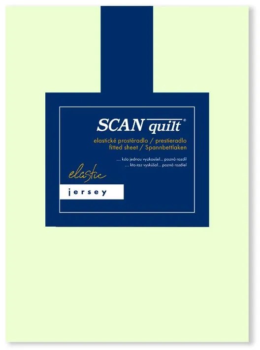 SCANquilt napínací prostěradlo JERSEY ELASTIC LYCRA světle zelená výška matrace do 30 cm 200 x 220 cm