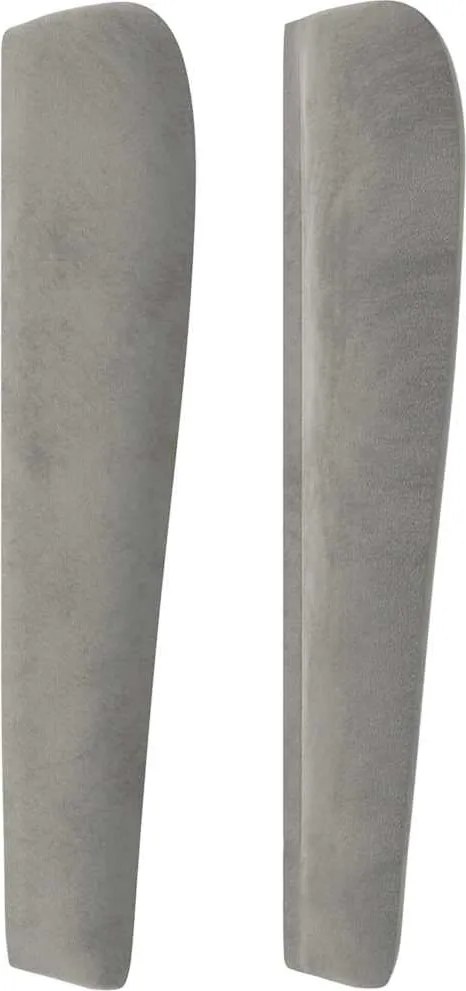 Čelo postele typu ušák světle šedé 93 x 23 x 118/128 cm samet 3118230
