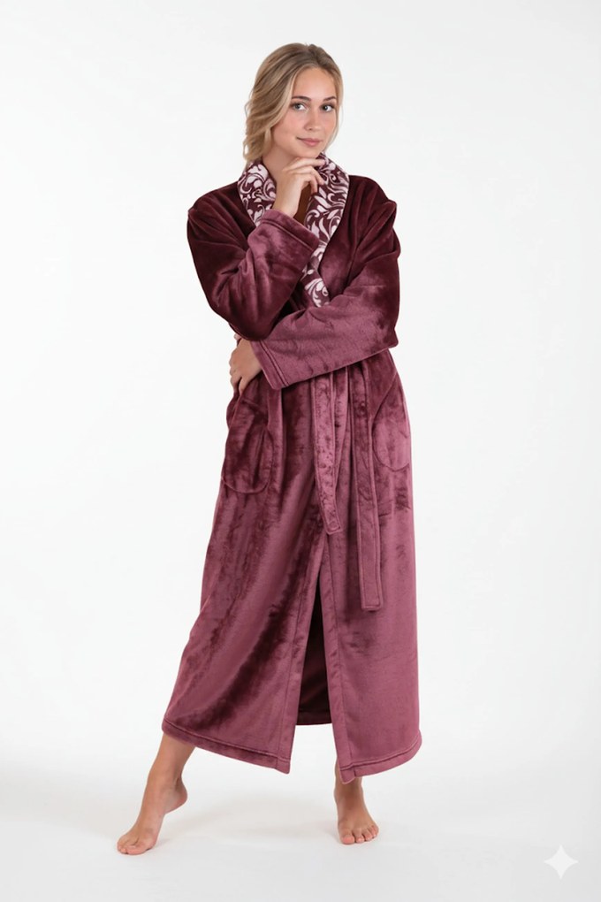 Župan s límcem Flora mauve wine 25 56 4853 - L