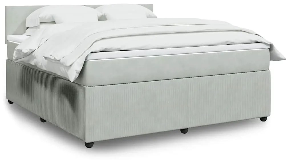 Box spring postel s matrací světle šedá 180x200 cm samet 3290100