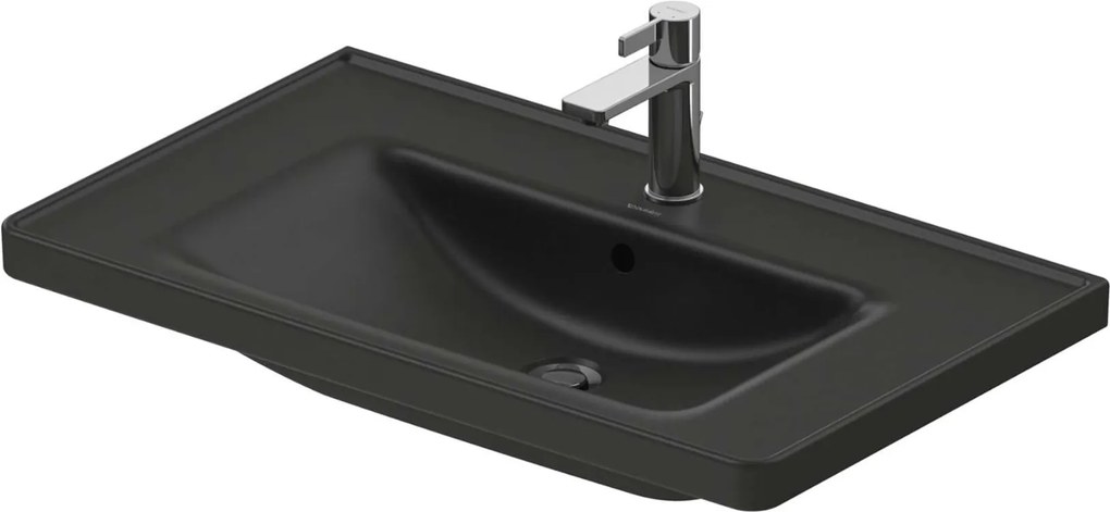 Duravit D-Neo - Umyvadlo 80x48 cm, s přepadem, otvor pro baterii, antracit 2367801300