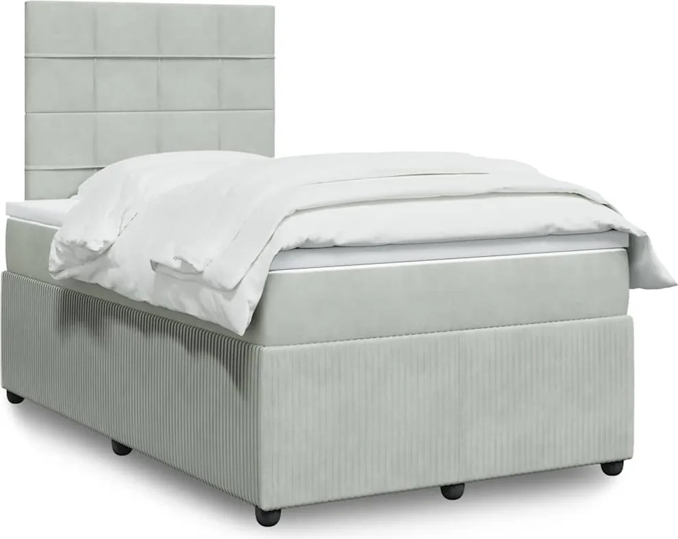 Box spring postel s matrací světle šedá 120 x 200 cm samet 3294610