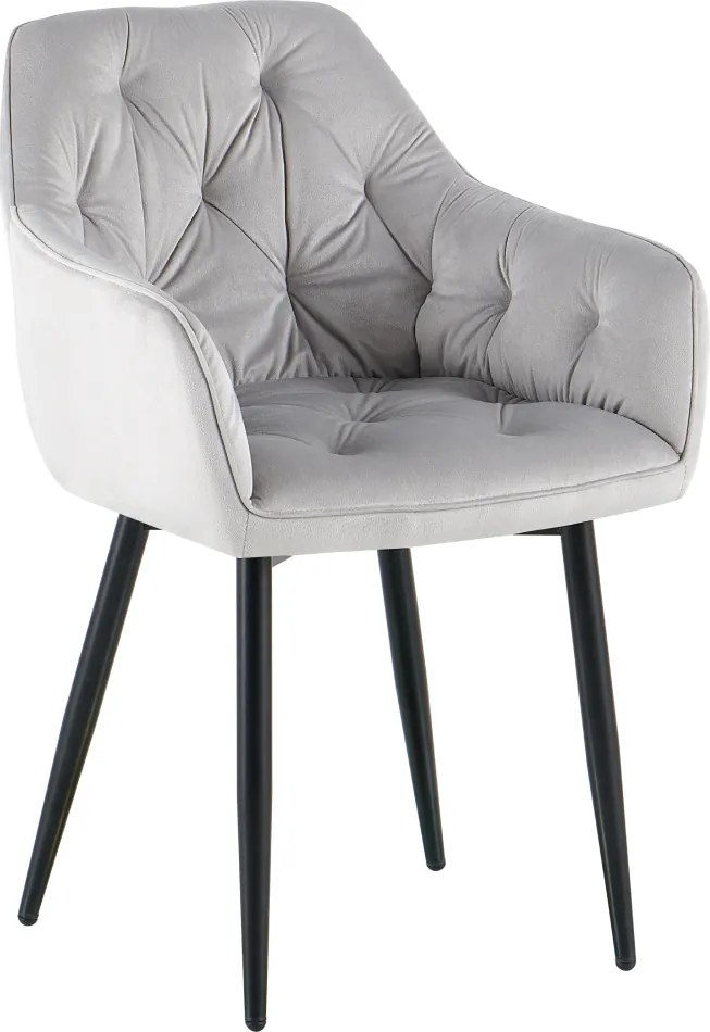 Designové křeslo, světlešedá Velvet látka, FEDRIS 2 NEW
