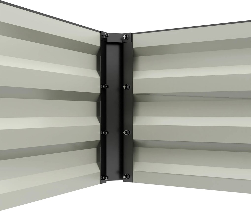 Obdélníková zahradní pěstební skříň Outsunny z oceli se bezpečnostním okrajem a otevřeným dnem, rozměry 150D x 70Š x 30V cm, černá