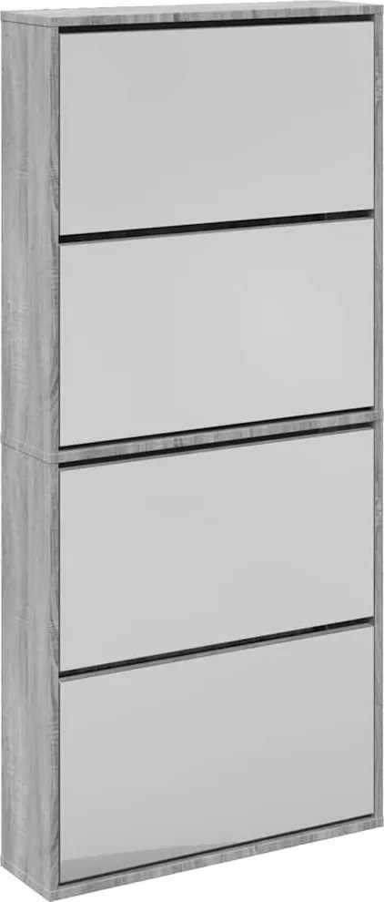 Botník se zrcadlem 4patrový šedý sonoma 63 x 17 x 134 cm 3228278