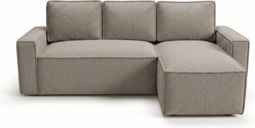 Rozkládací oboustranná sedací souprava do L SMART BOUCLE 232x143 cm, šedobéžová