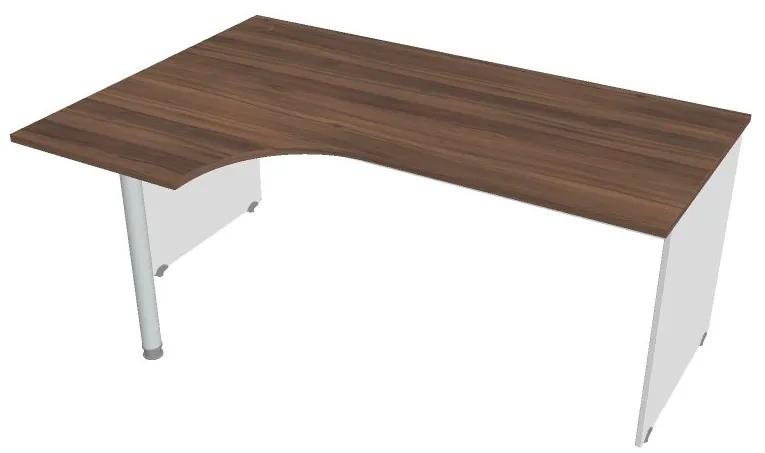 Stůl ergo 180 x 120 cm, pravý Hobis Gate GE 1800 60 P Dekor lamino podnože: ořech, Dekor korpusu: bílá, Barva nohy: šedivá