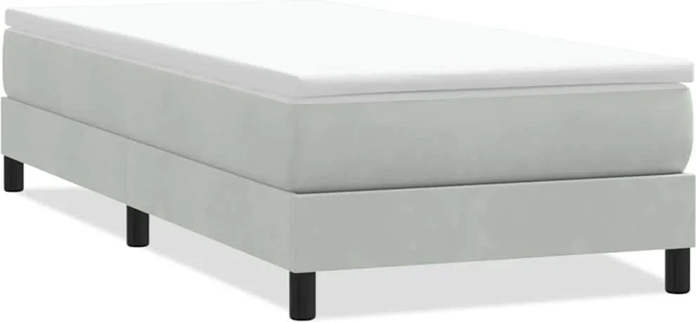 Postel Box Spring bez matrace Light Grey 80x210 cm Velvet 3315801