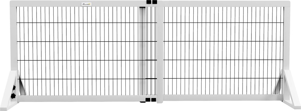 PawHut Bezpečnostní Bariera pro Psy, 2-panelová nastavitelná šířka ochranná bariéra 101-181D x 44Š x 67V cm, pro schody, dveře, chodby, z borovicového