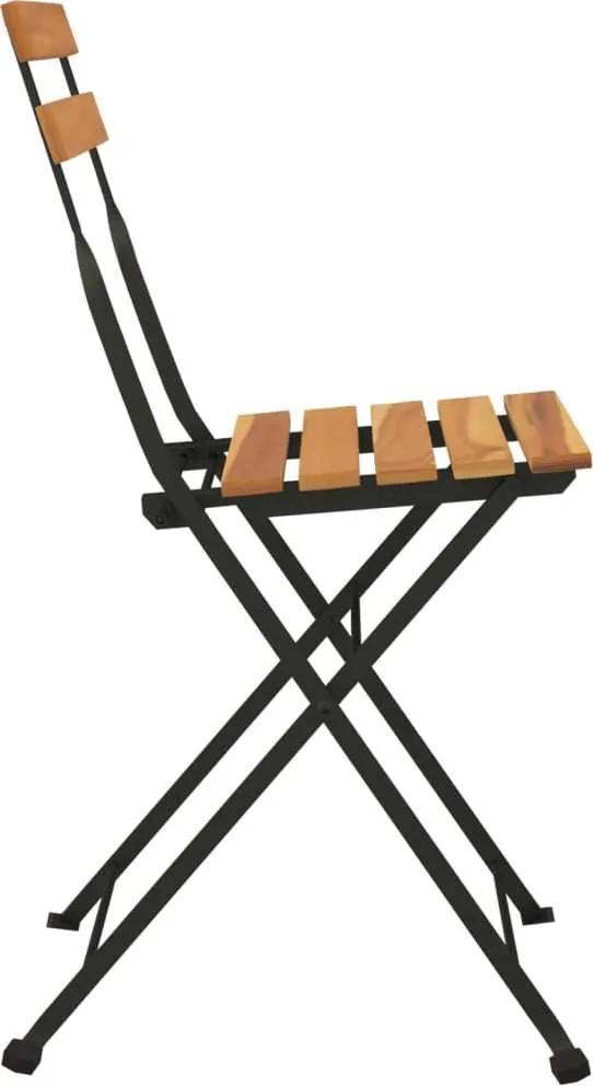 vidaXL Skládací bistro židle 6 ks masivní teakové dřevo a ocel [3152110]