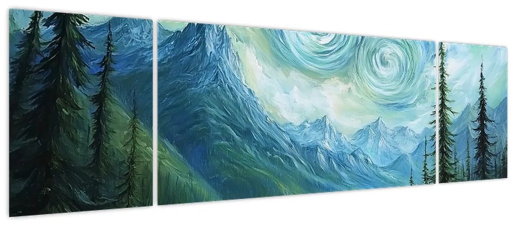 Obraz - Krajina s nádechem Van Gogha (170x50 cm)