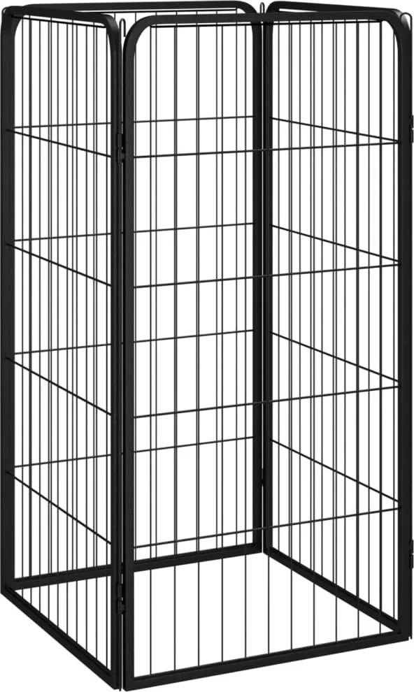 vidaXL Ohrádka pro psy 4 panely černá 50 x 100 cm práškovaná ocel [171793]