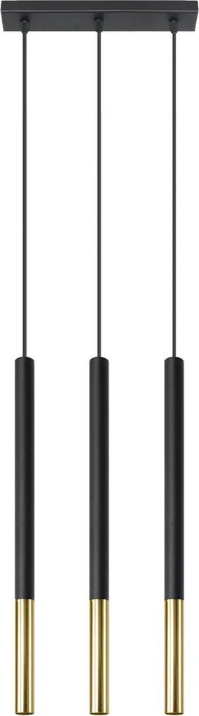 Sollux Lighting Závěsné svítidlo MOZAICA 3L černé/zlaté