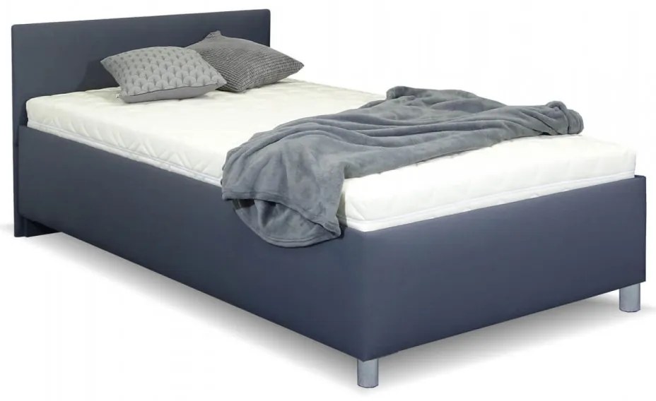 Zvýšená čalouněná postel s úložným prostorem Lyoneta, 90x200, tmavě šedá INTENA