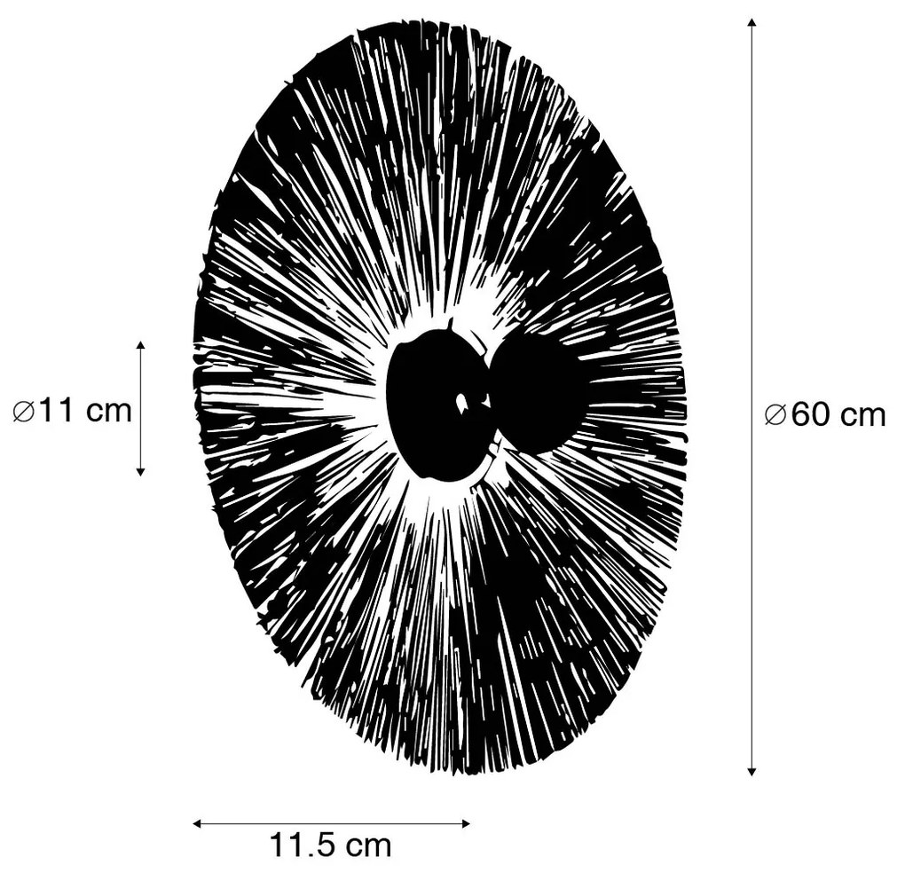 Rustikální nástěnná lampa černá s provazem 60 cm - Leia