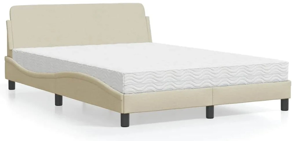 Postel s matrací Dover krémová 120 x 200 cm textil 3208369