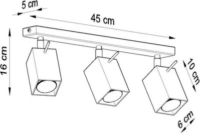 Bodové svítidlo SOLLUX Merida 3 GU10 3x40W bez zdroje SL.0101 černá