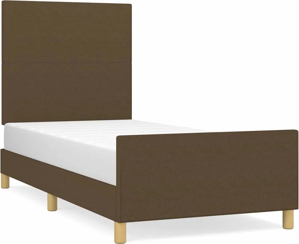 Rám postele bez matrace tmavě hnědá 80 x 200 cm textil 3124850