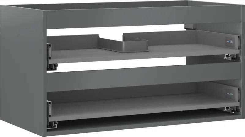 Mexen Box-A, závěsná skříňka 90 cm, 2 zásuvky, grafitová matná, 91AX0-0900-470-2-66