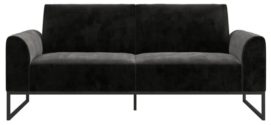 Černá sametová polohovací/rozkládací pohovka 217 cm Adley – Støraa