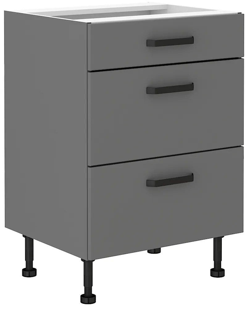 Kuchyňská linka NESSANT se | 250x280 cm | zásuvky PREMIUM BOX | šedá mat