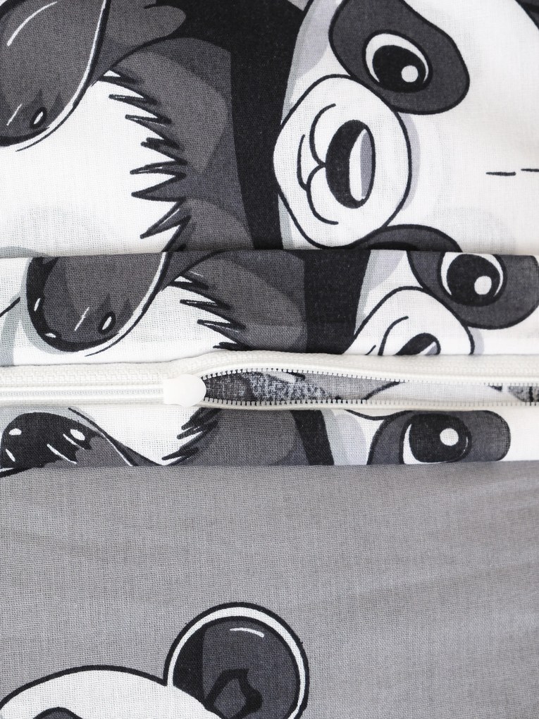 MK Lůžkoviny Bavlněné povlečení Renforcé do postýlky - Panda 100 × 135 cm, 40 x 60 cm
