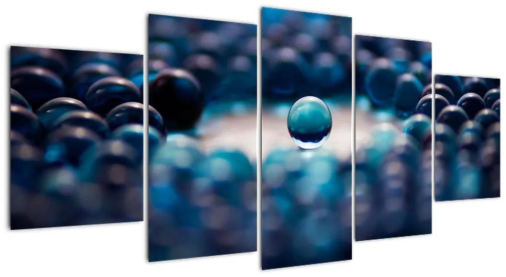 Obraz modré skleněné kuličky