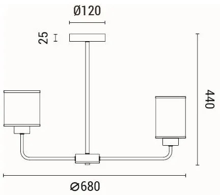 Lustr na tyči MARBELINE 6xE27/60W/230V