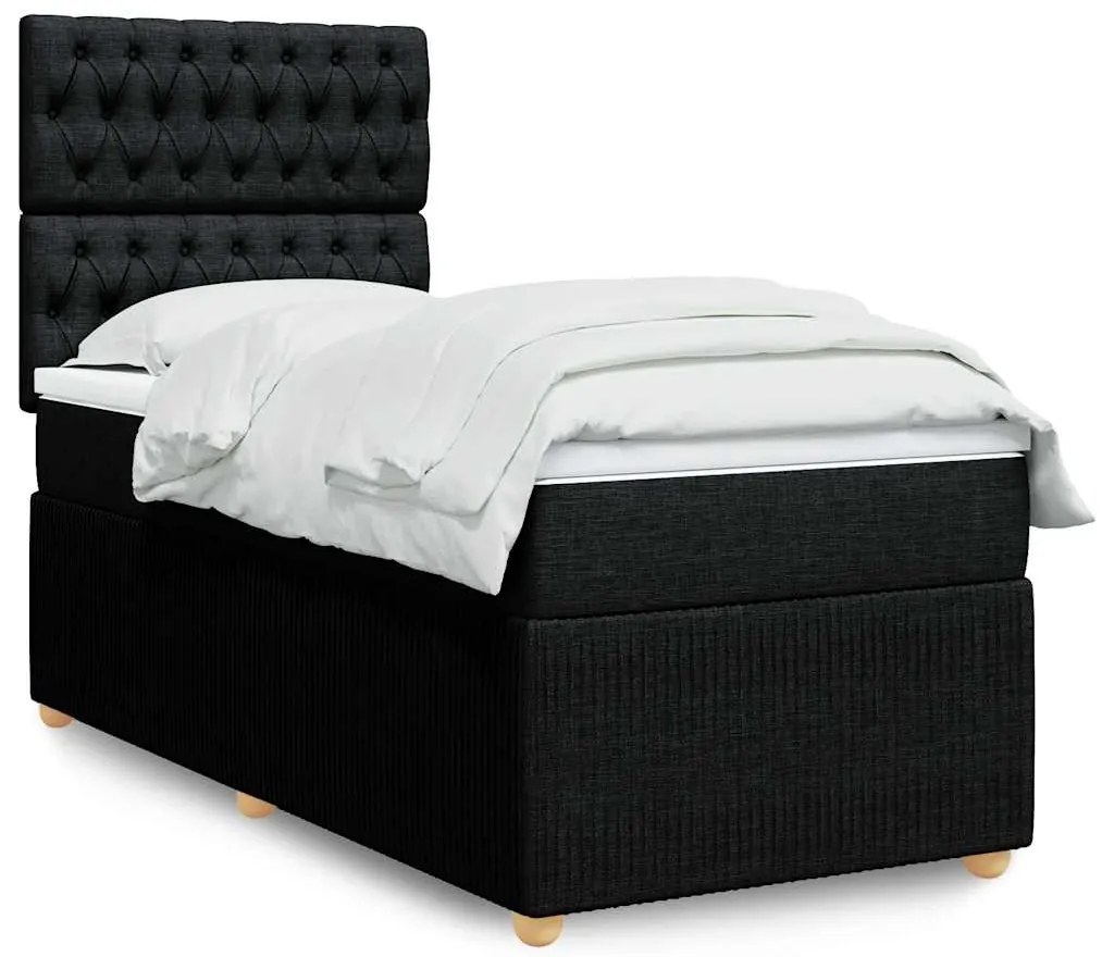Box spring postel s matrací černá 80 x 200 cm textil 3291892
