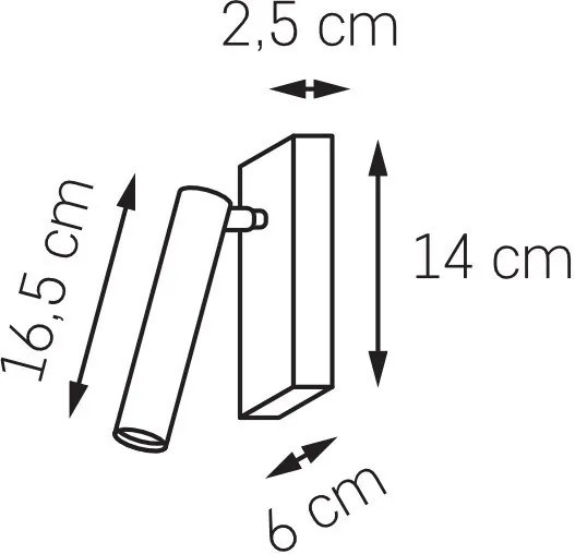 Nástěnné svítidlo Roll s černým připojením černé