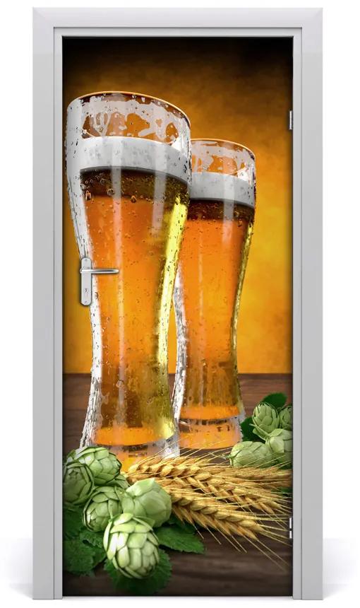 Fototapeta na dveře samolepící dvě sklenice piva 75x205 cm
